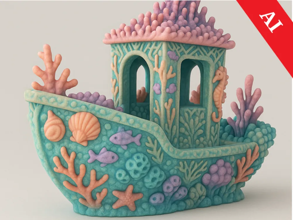 Coral Reef Benchy - Free 3D Print Model - MakerWorld