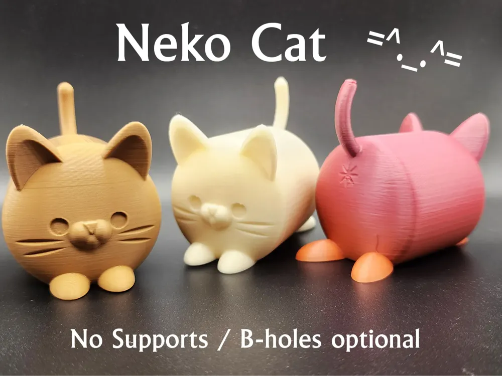 Neko Cat =^._.^= No Supports by TripleGWorkshop - MakerWorld