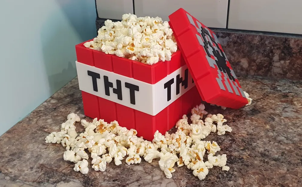 Minecraft Ultimate Popcorn TNT Block Box - No AMS - Free 3D Print Model ...
