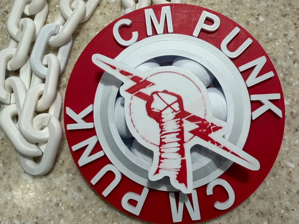 CM Punk WWE Spinning Hype chain - Free 3D Print Model - MakerWorld