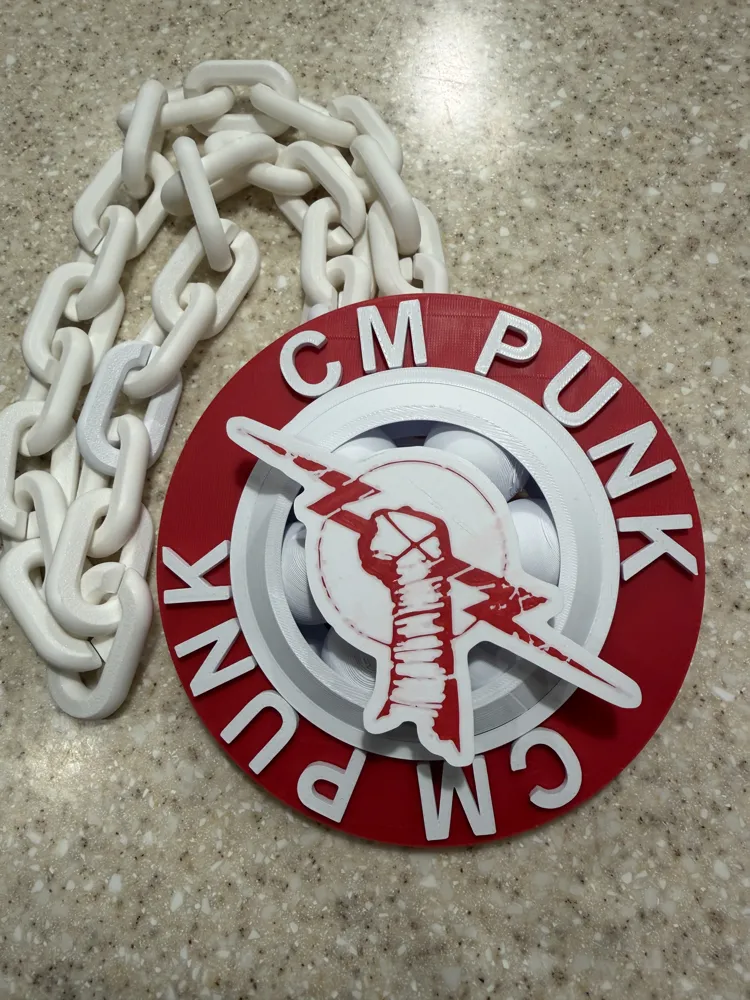 CM Punk WWE Spinning Hype chain - Free 3D Print Model - MakerWorld