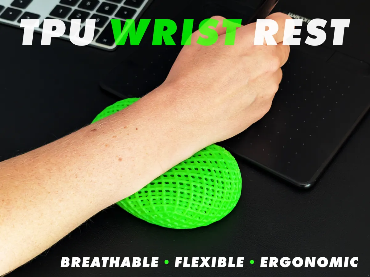 Ergonomic Wrist Rest | Breathable & Flexible TPU - Free 3D Print Model ...
