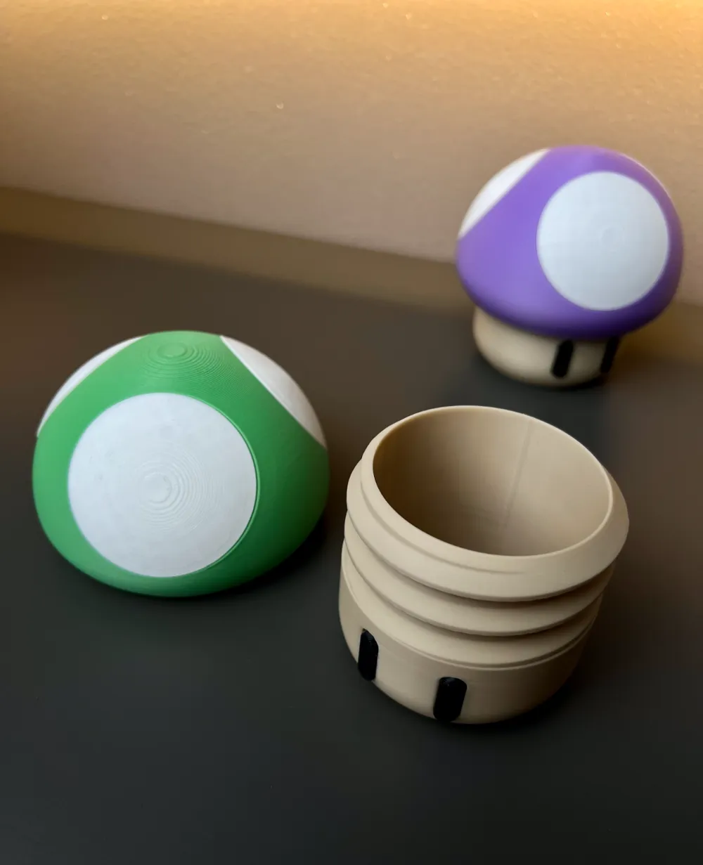 Super Mario 1up mushroom Pilz container box game - Free 3D Print Model ...