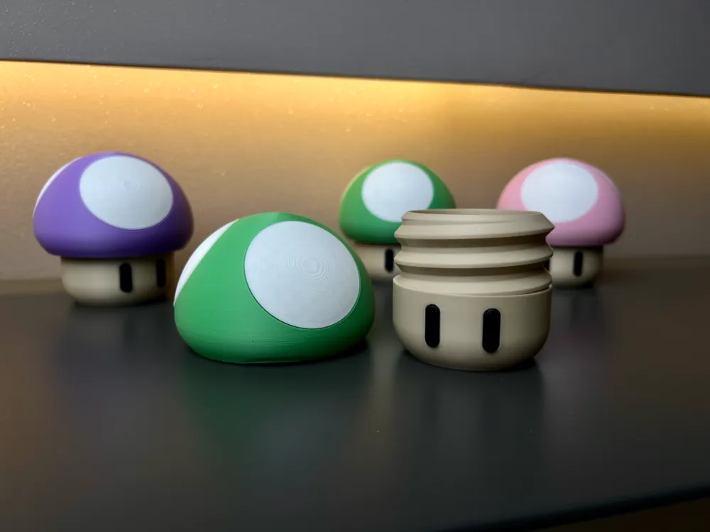 Super Mario 1up mushroom Pilz container box game - Free 3D Print Model ...