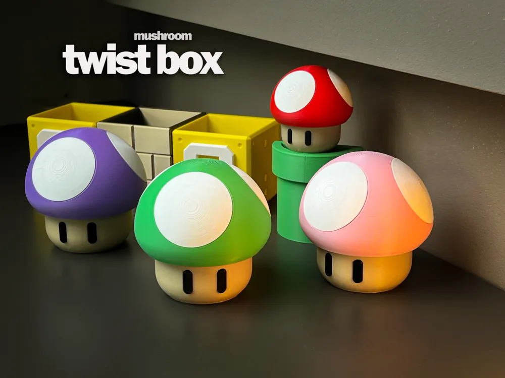 Super Mario 1up mushroom Pilz container box game - Free 3D Print Model ...