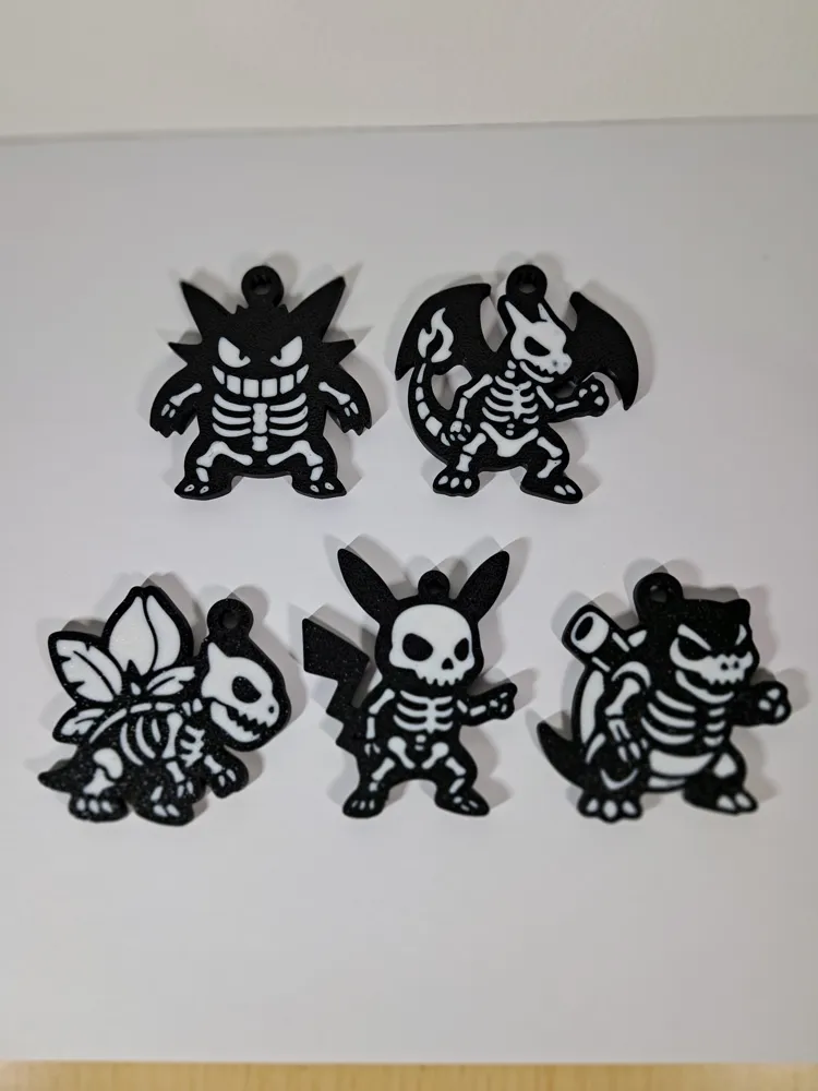 Gengar Skeleton Keychain Series - Free 3D Print Model - MakerWorld