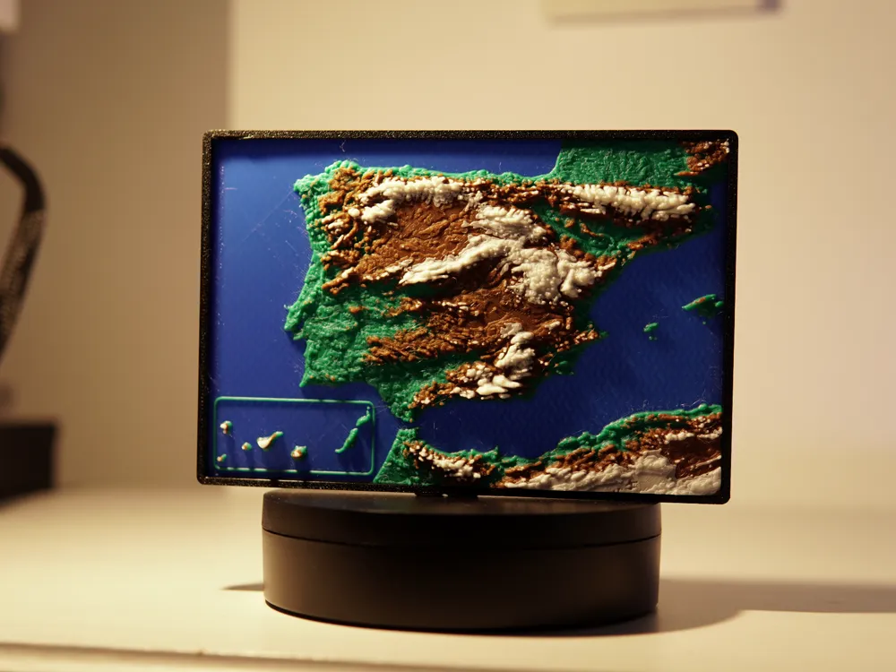 Topography Map of Spain - Iberian Peninsula - Free 3D Print Model ...