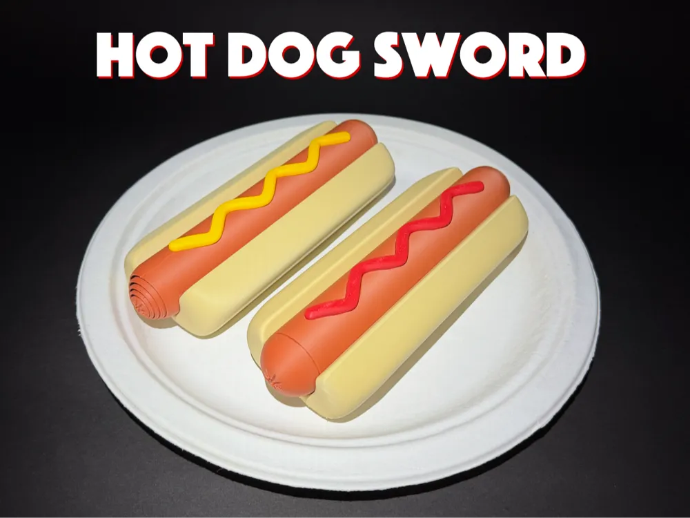 Hot Dog Sword (Collapsible) - Free 3D Print Model - MakerWorld