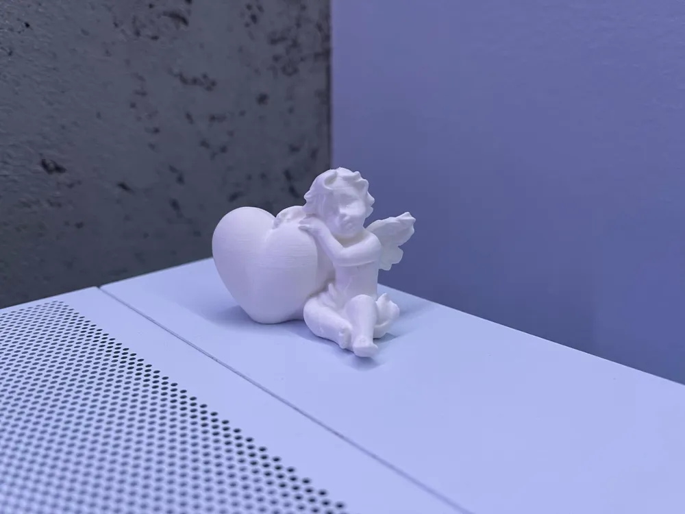angel leaning on the heart by Michaju3d MakerWorld: Download Free 3D Models