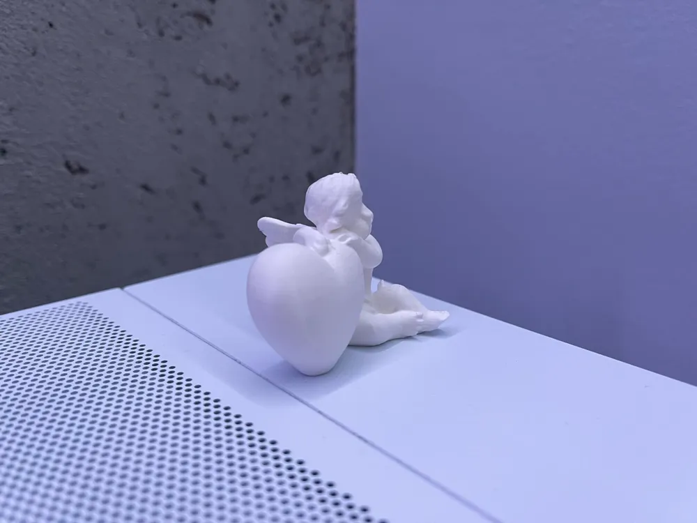 angel leaning on the heart by Michaju3d MakerWorld: Download Free 3D Models