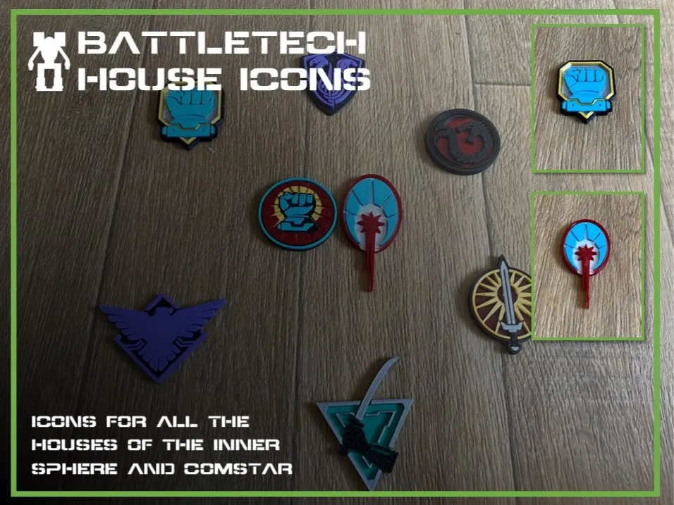 BattleTech House Logos by zzv347 MakerWorld: Download Free 3D Models