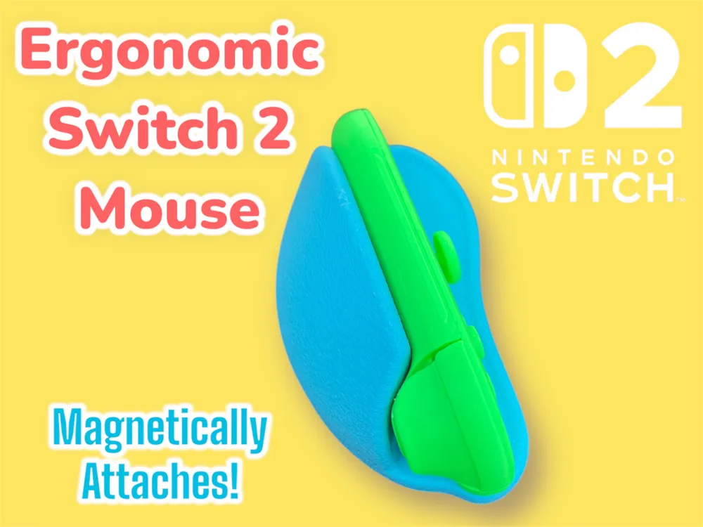 Switch 2 JoyCon Ergonomic Mouse by gadjet MakerWorld: Download Free 3D ...
