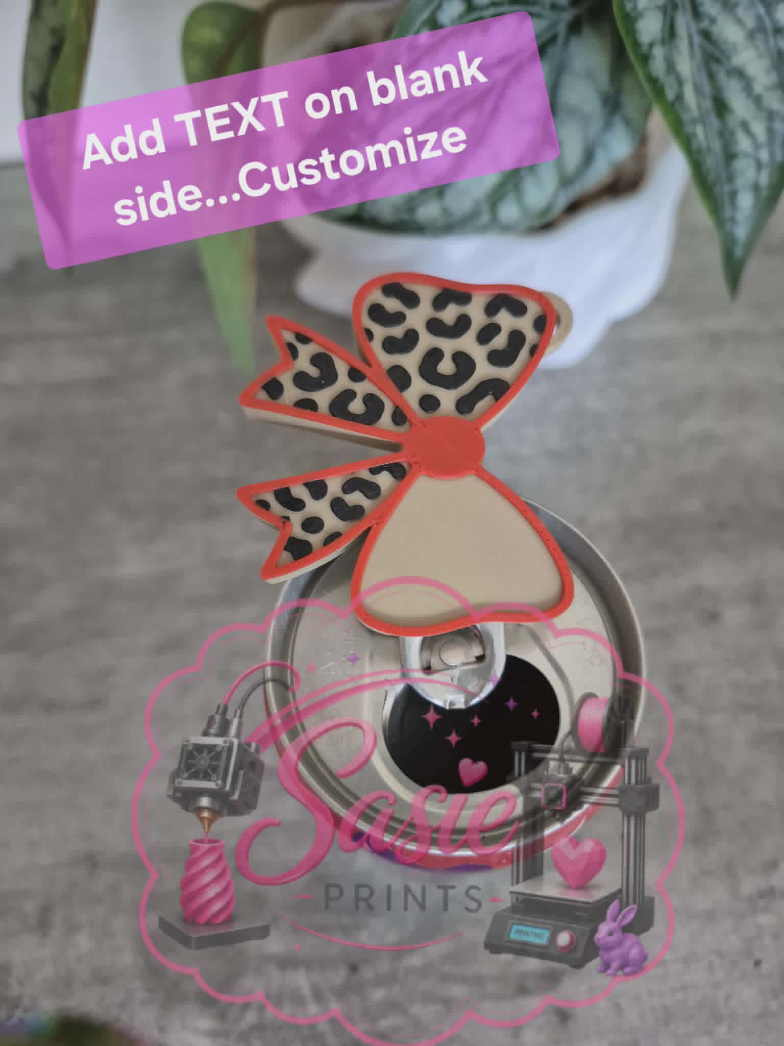 Customize Cheetah Bow Can Tab Opener - Free 3D Print Model - MakerWorld