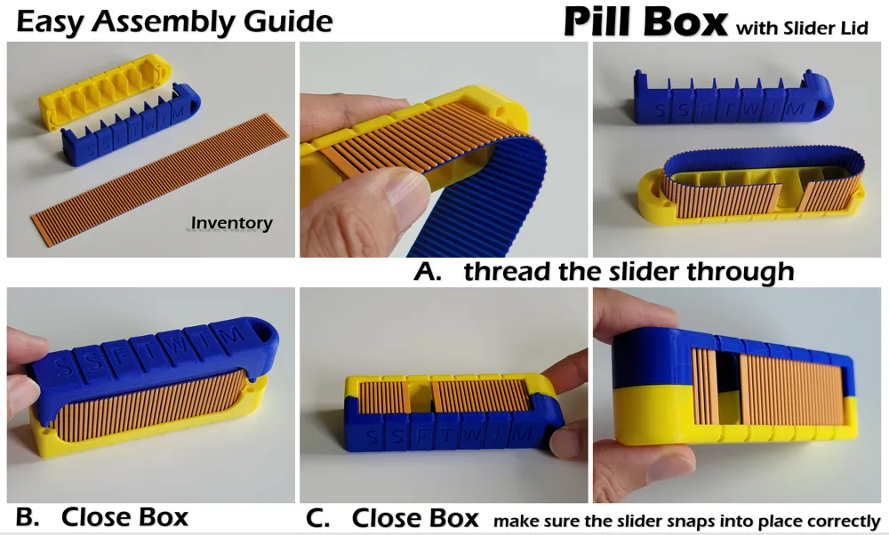 Pill Box with Slider Lid by H2Jack Concepts MakerWorld: Download Free ...