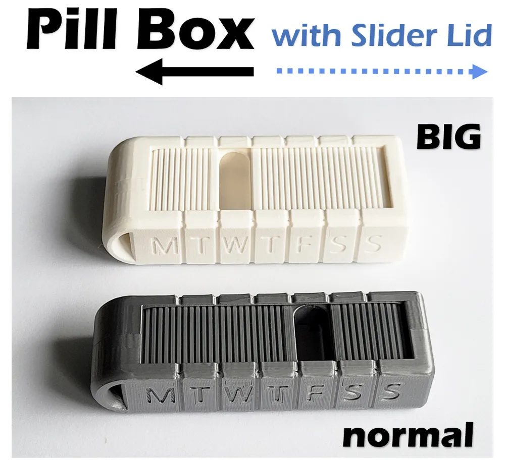 Pill Box with Slider Lid by H2Jack Concepts MakerWorld: Download Free ...