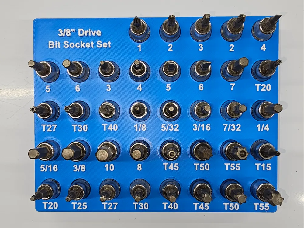 Husky 37 Piece 3/8 drive Bit Socket Set Gridfinity by Jason - MakerWorld