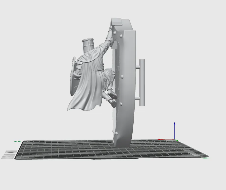 Shield with hanging knight - Free 3D Print Model - MakerWorld