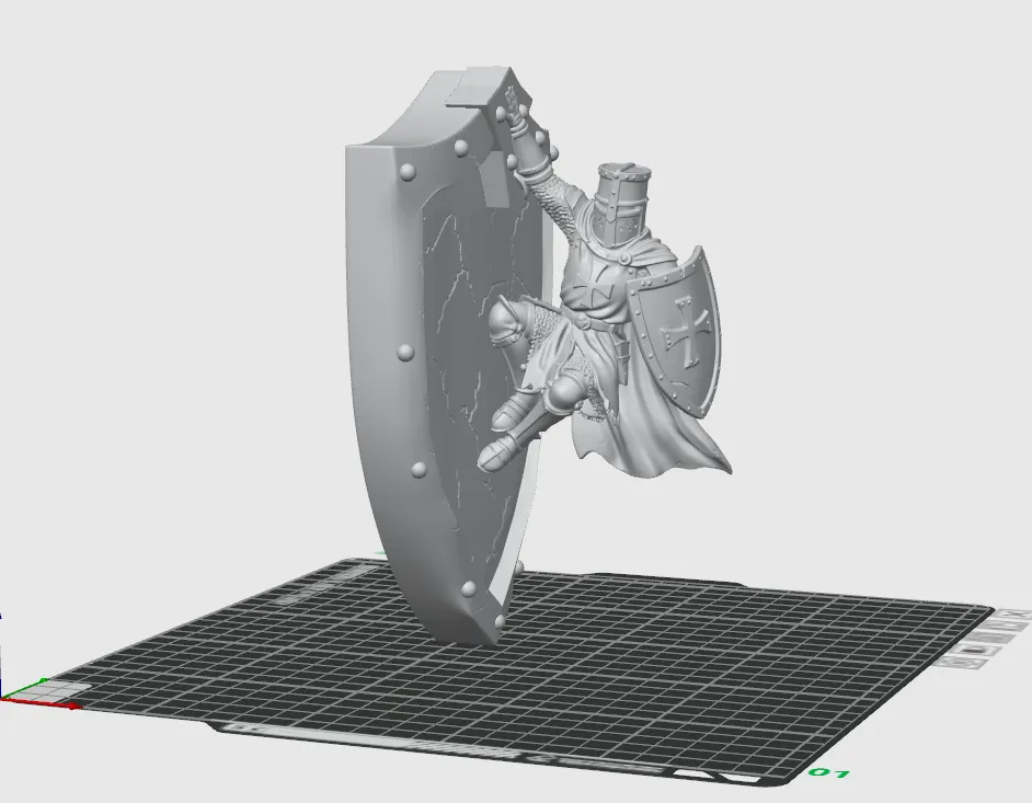 Shield with hanging knight - Free 3D Print Model - MakerWorld