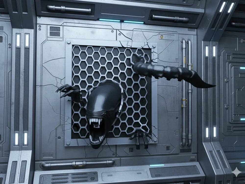 Alien Xenomorph Air Vent Wall Decoration - Free 3D Print Model - MakerWorld