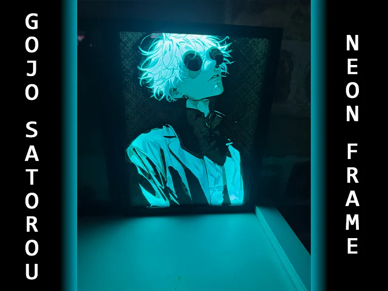 GOJO / JUJUTSU KAISEN Neon Frame by 3DPrintica - MakerWorld