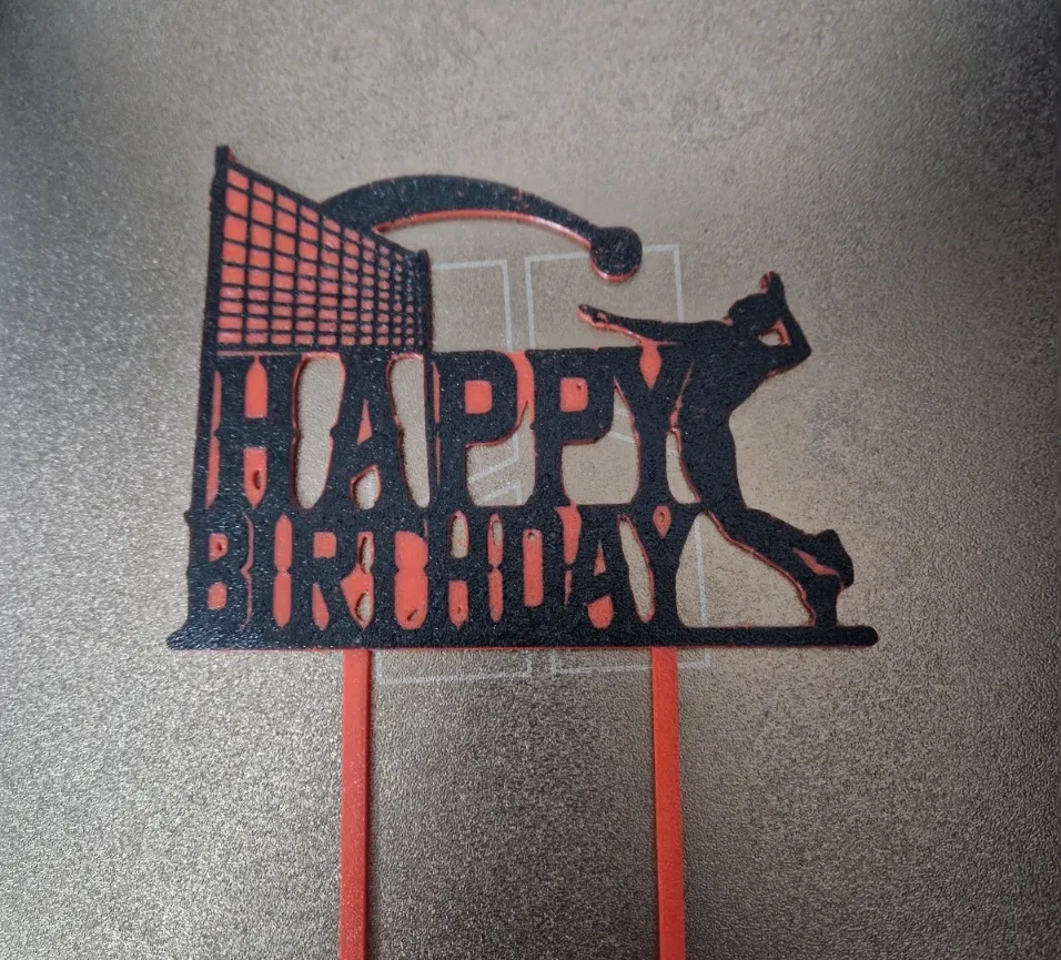 cake topper happy borthday pallavolo by deidinopac - MakerWorld