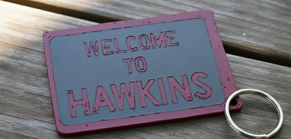 Stranger Things Keychain - Welcome to Hawkins Sign - Free 3D Print ...