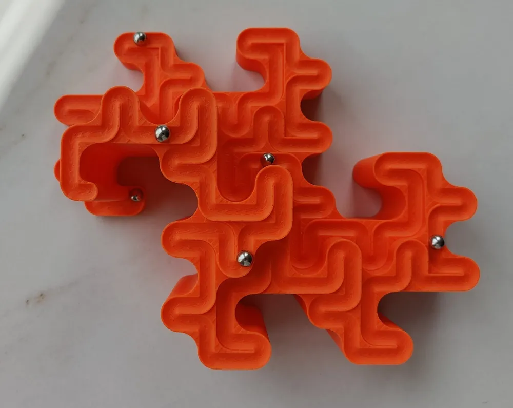 Twin Dragon Fractal Marble Run (Davis–Knuth Curve) - Free 3D Print ...
