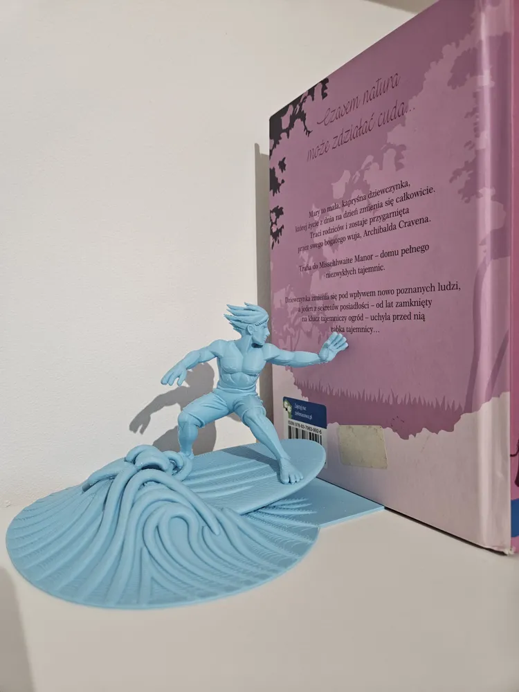 BookEnd – Surfing Bookend - Free 3D Print Model - MakerWorld