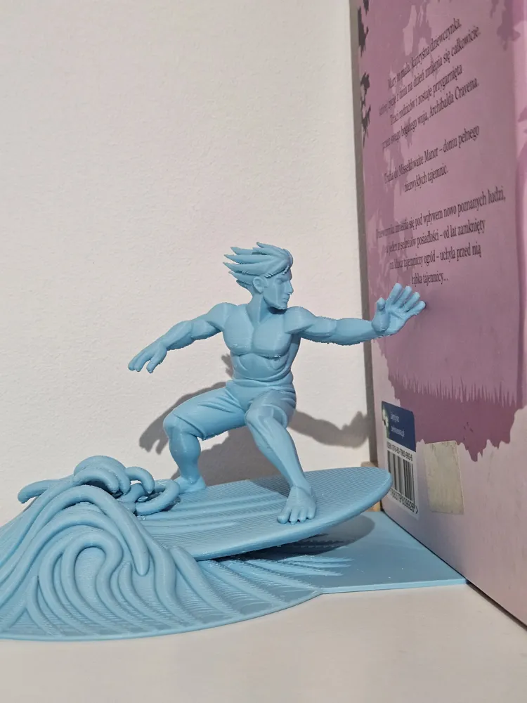BookEnd – Surfing Bookend - Free 3D Print Model - MakerWorld