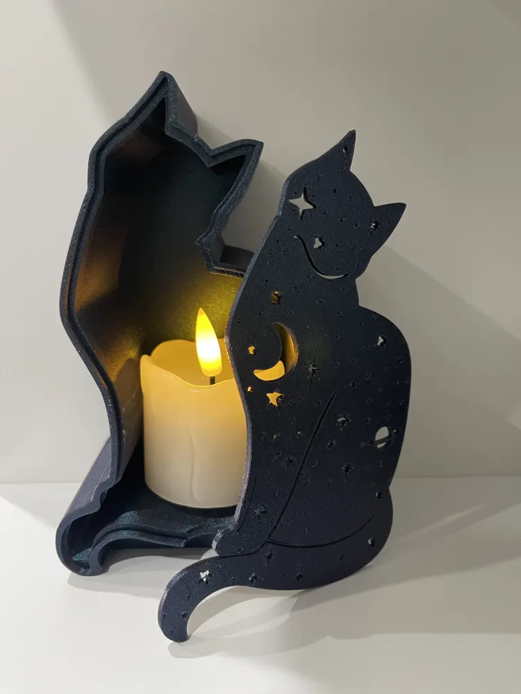 Celestial Cat Lantern – Light-Up Book Nook Decor by Pages & Projects MakerWorld: Download Free ...