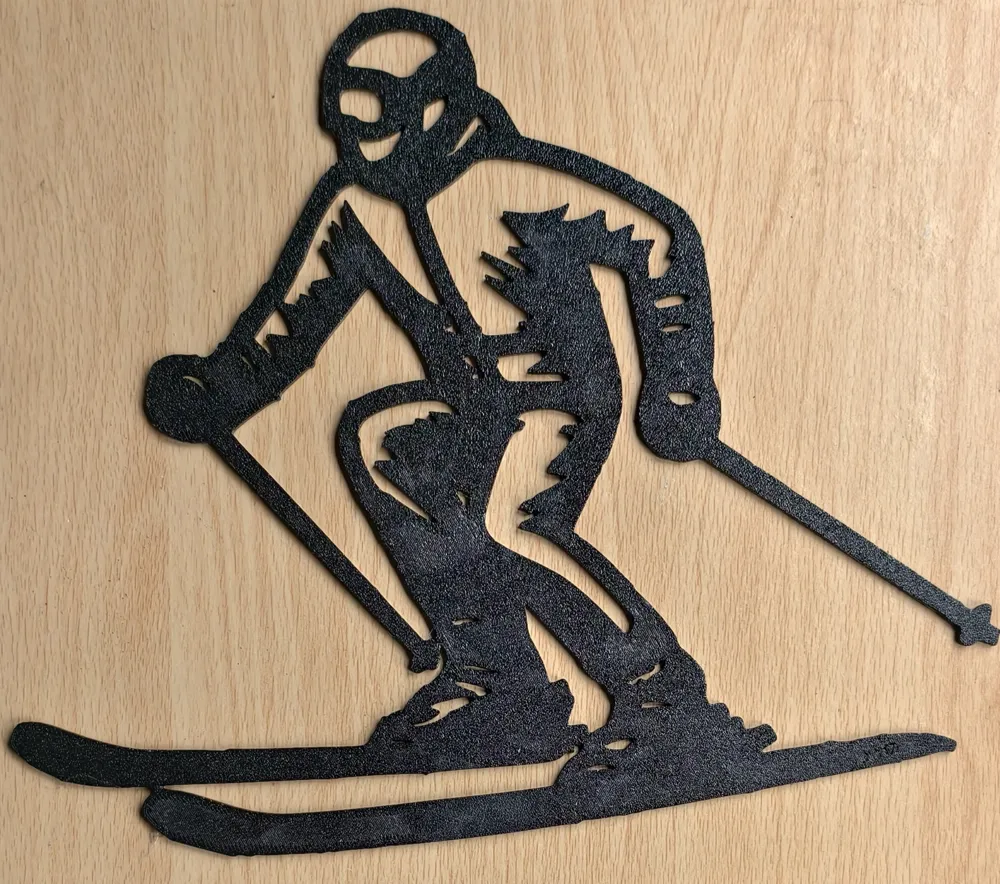 Skier wall art - Free 3D Print Model - MakerWorld