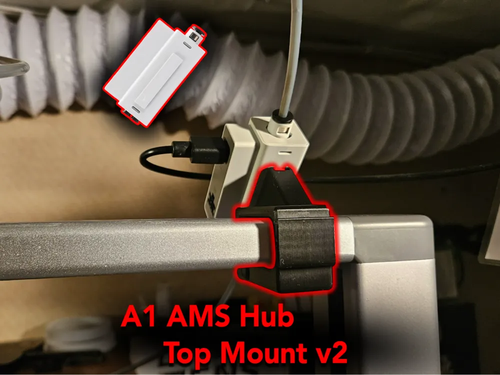 A1 AMS Hub Top Mount v2 - Free 3D Print Model - MakerWorld
