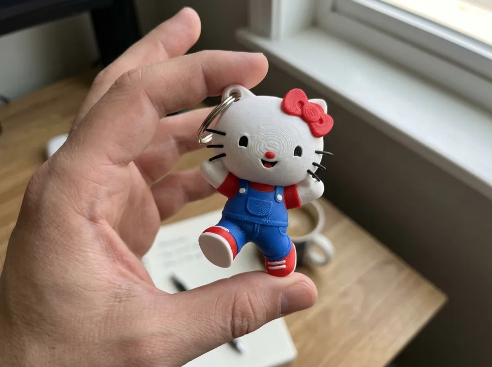Cute Hello Kitty Keychain | Multi-Color AMS - Free 3D Print Model ...