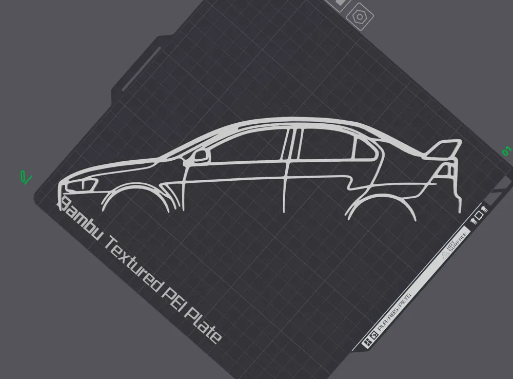 mitsubishi Evo X silhouette wall art by cruse2382 - MakerWorld