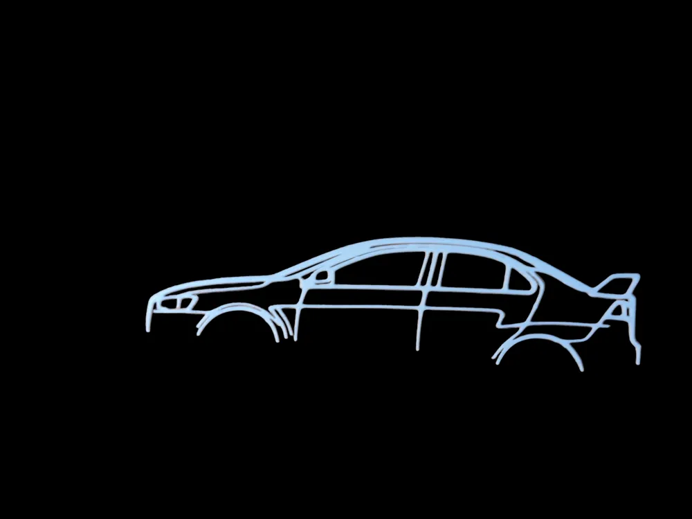 mitsubishi Evo X silhouette wall art by cruse2382 - MakerWorld