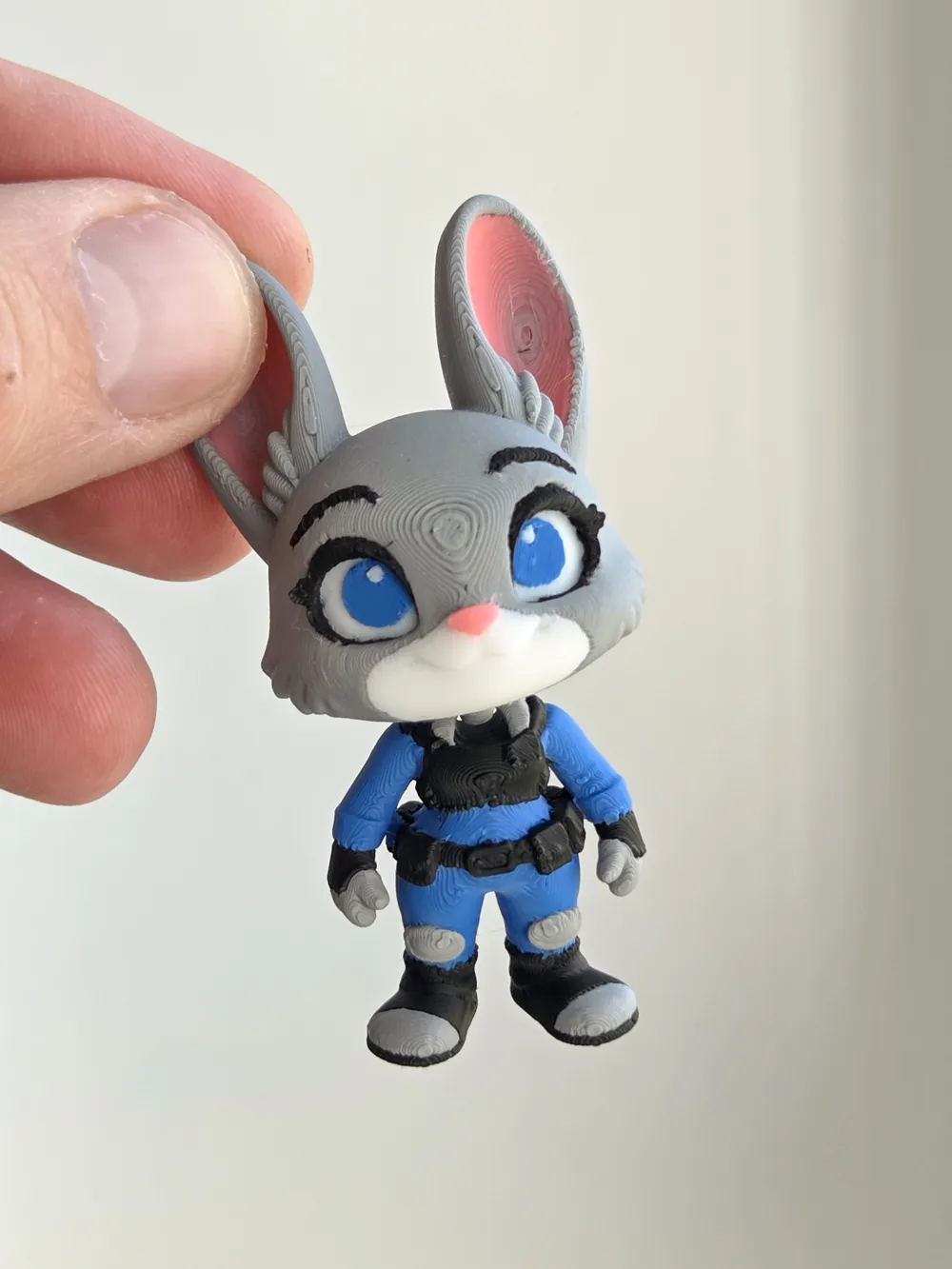 Mini Flexi Cute Bunny Police Hero - Free 3D Print Model - MakerWorld