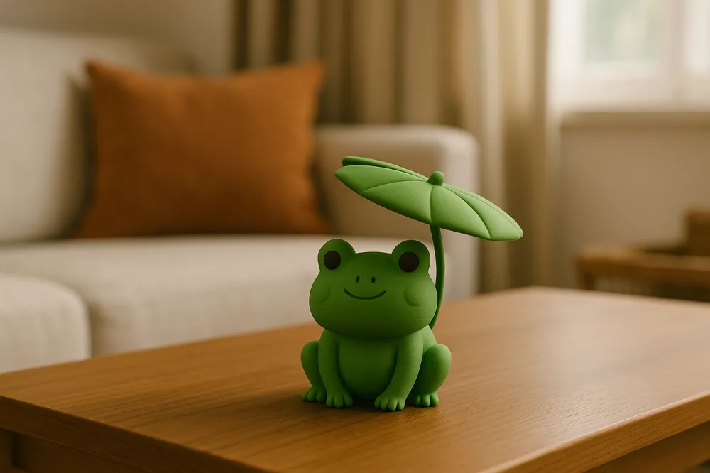 Frog with Umbrella Figurine (AMS) - Free 3D Print Model - MakerWorld