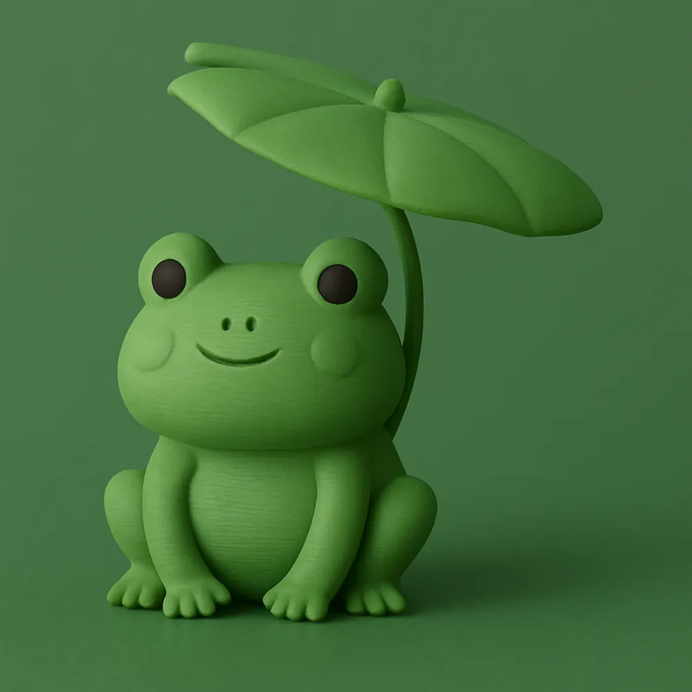 Frog with Umbrella Figurine (AMS) - Free 3D Print Model - MakerWorld