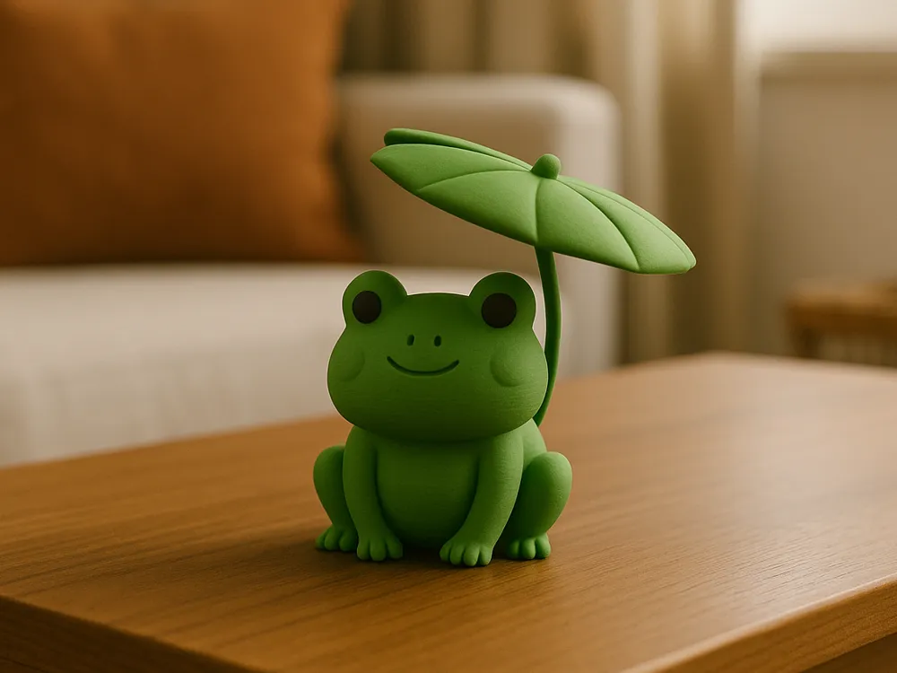 Frog with Umbrella Figurine (AMS) - Free 3D Print Model - MakerWorld