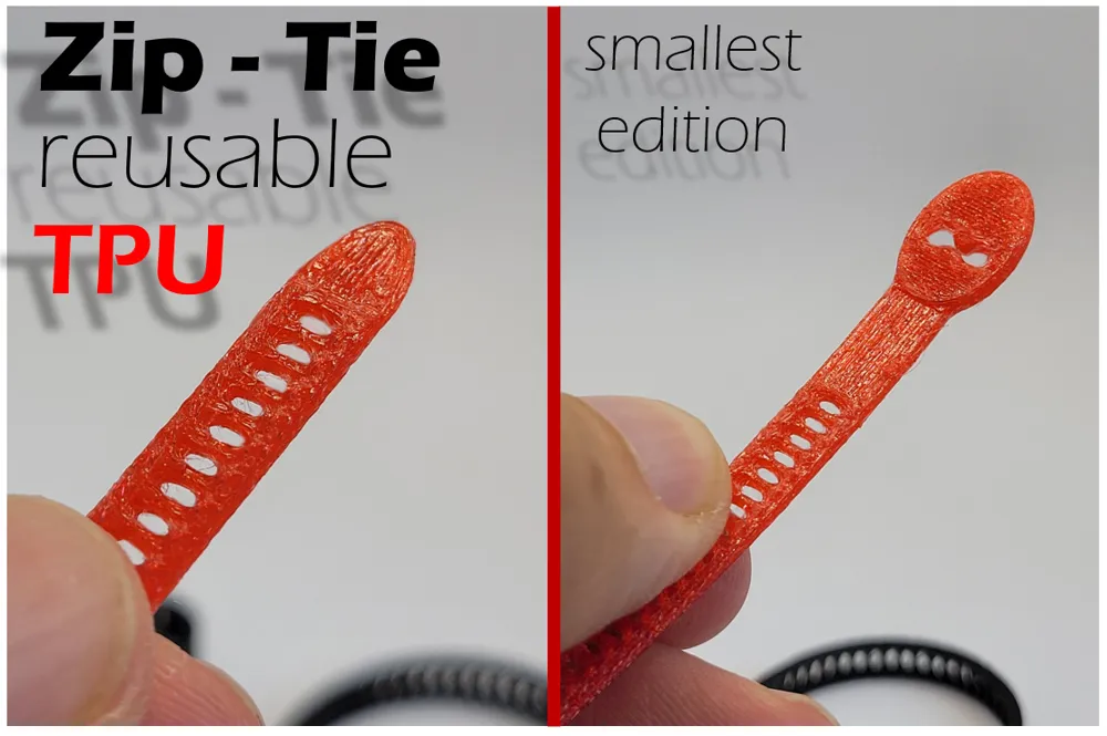 Zip Tie (reusable) TPU - smallest Edition - Free 3D Print Model ...