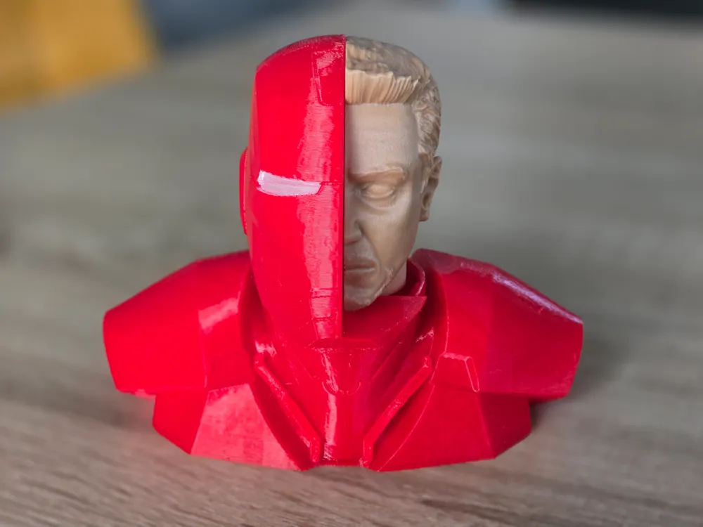 Ironman and Tony Stark half face model by 3Dcrabi MakerWorld: Download ...