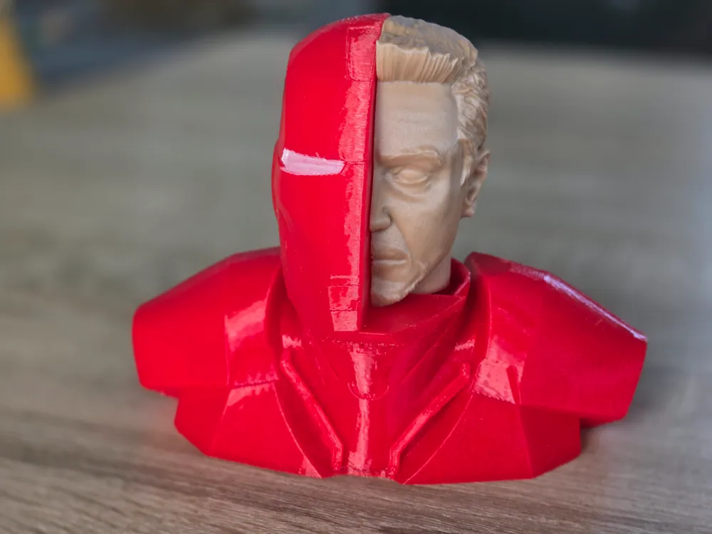 Ironman and Tony Stark half face model by 3Dcrabi MakerWorld: Download ...