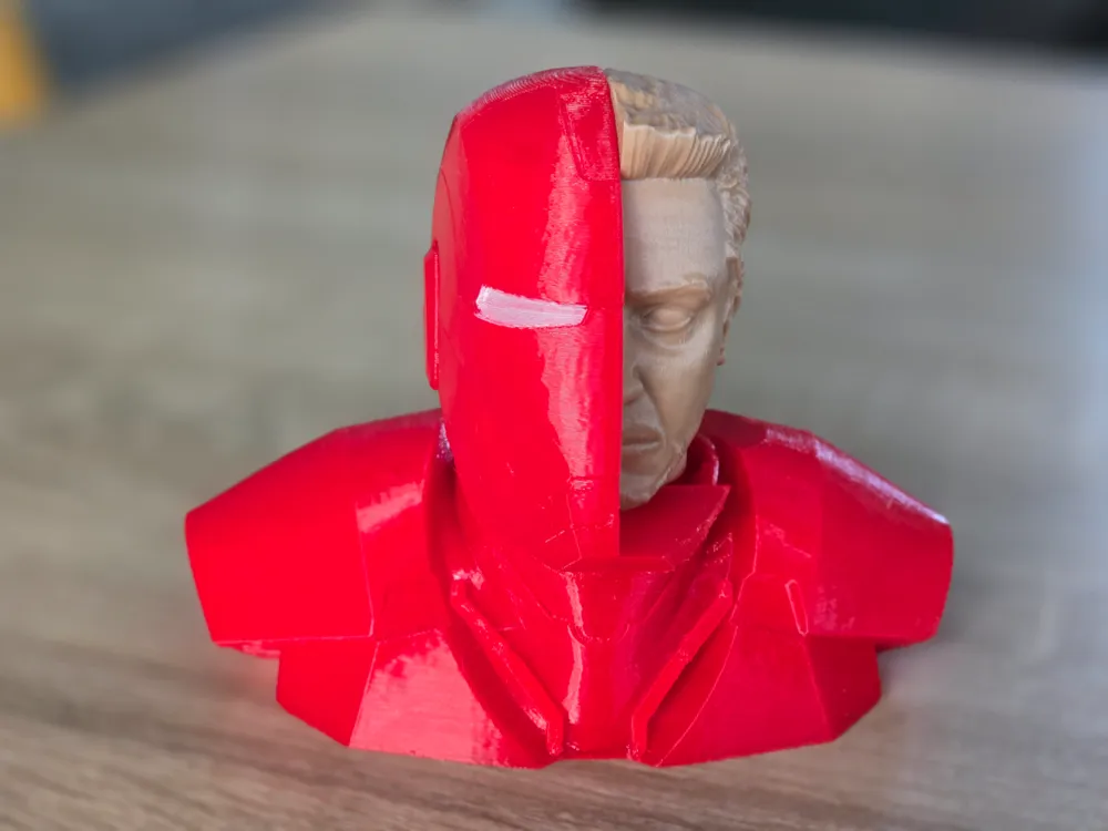 Ironman and Tony Stark half face model by 3Dcrabi MakerWorld: Download ...