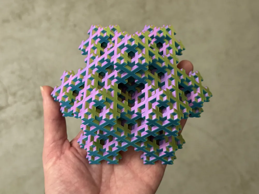 Mosely Snowflake Fractal | Level 3 - Free 3D Print Model - MakerWorld
