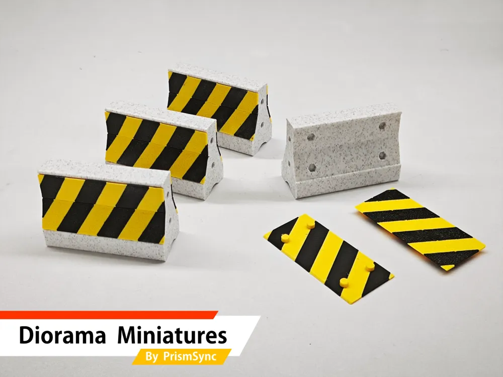 [Diorama Miniatures] Colored Jersey Barrier by Prism_Sync - MakerWorld