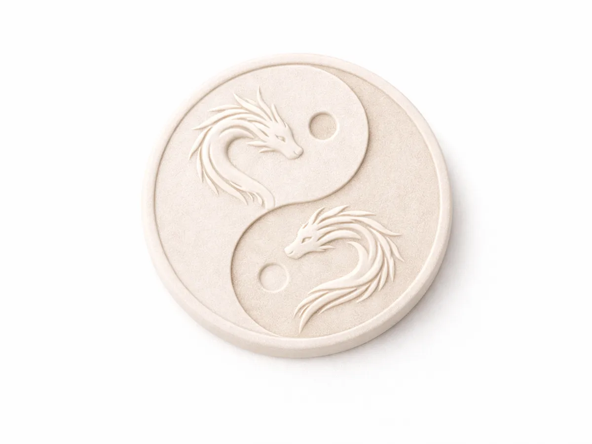 Yin Yang Dragon Coin - Free 3D Print Model - MakerWorld