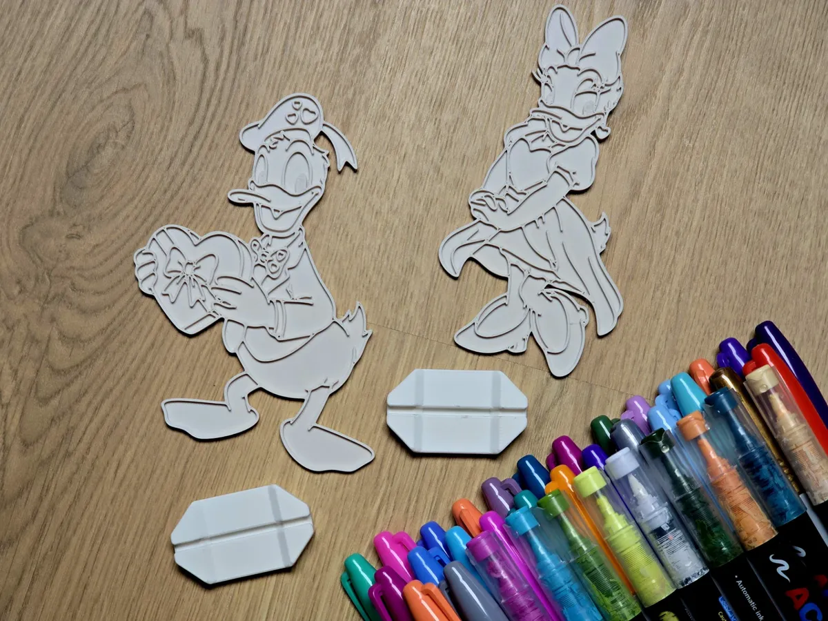 Donald Duck Valentine Coloring Craft - Free 3D Print Model - MakerWorld
