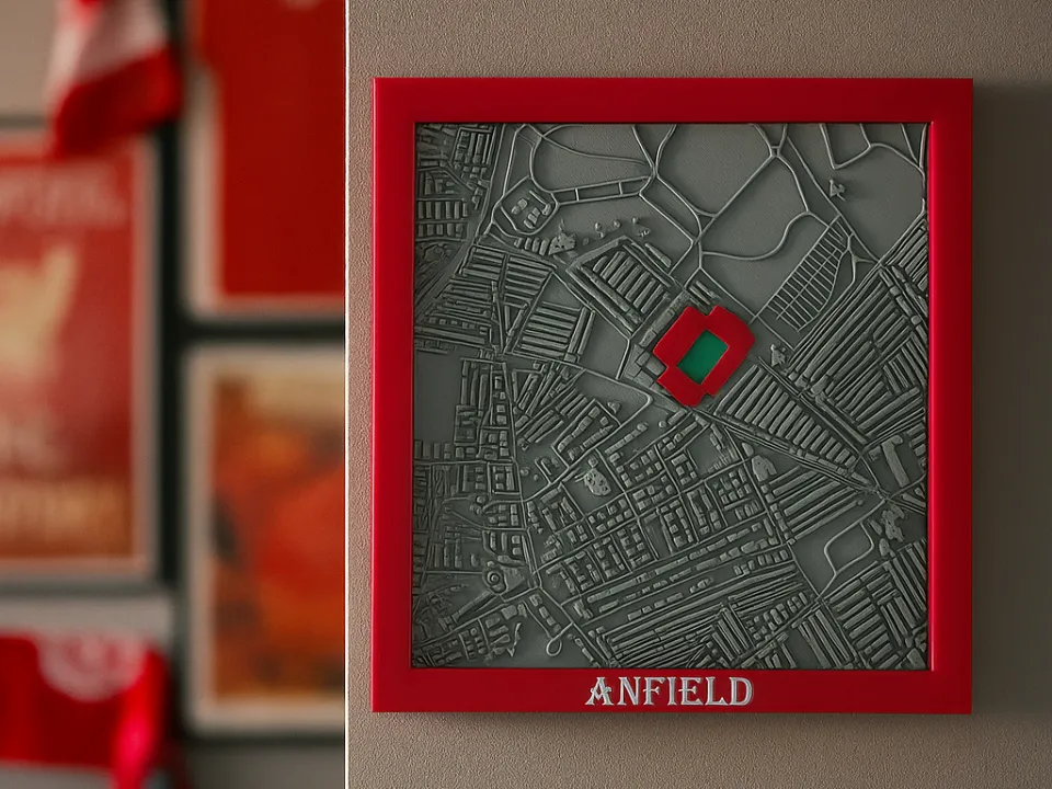 3D Map of Liverpool featuring Anfield Stadium - Free 3D Print Model ...