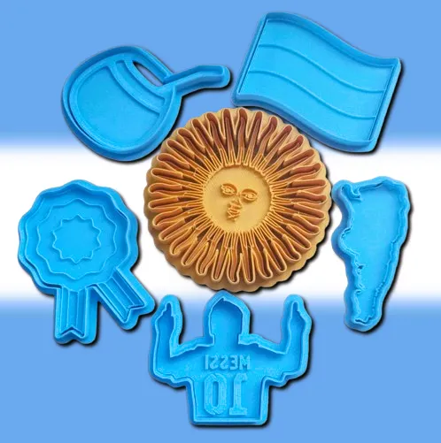 Pack of 6 Argentina Messi sun cockade 3D cutters - Free 3D Print Model ...
