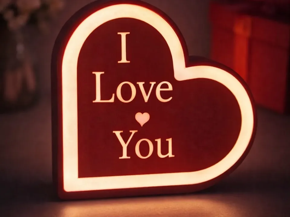 Love valentine's day Light Box Led Lamp lightbox - Free 3D Print Model ...